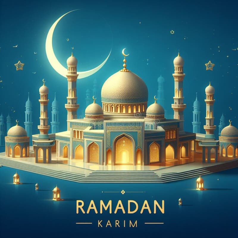 Ramadan Kareem, Mosque, Night Sky Stock Image - Image of mosque, arabic ...