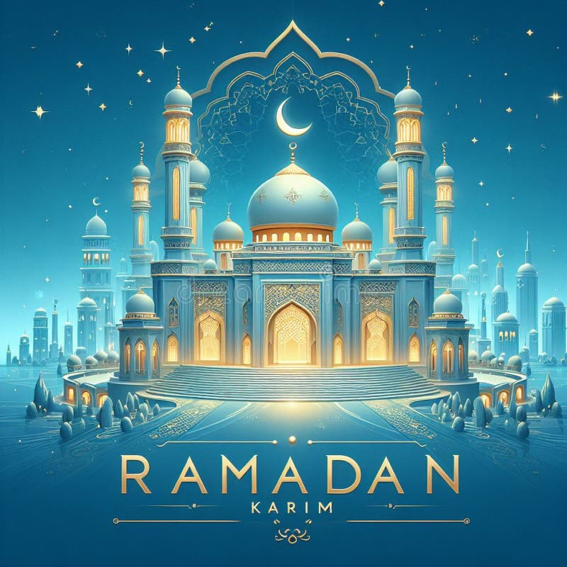 Ramadan Kareem, Mosque, Night Sky Stock Image - Image of ramadan ...