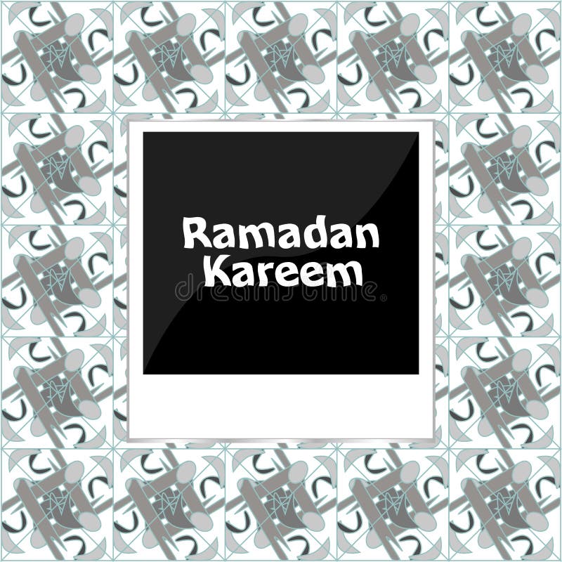 Ramadan Kareem on Old Photo Frame Stock Illustration - Illustration of ...