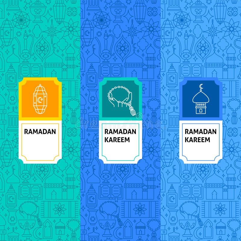 Ramadan Kareem Package Labels Stock Vector - Illustration of religious ...