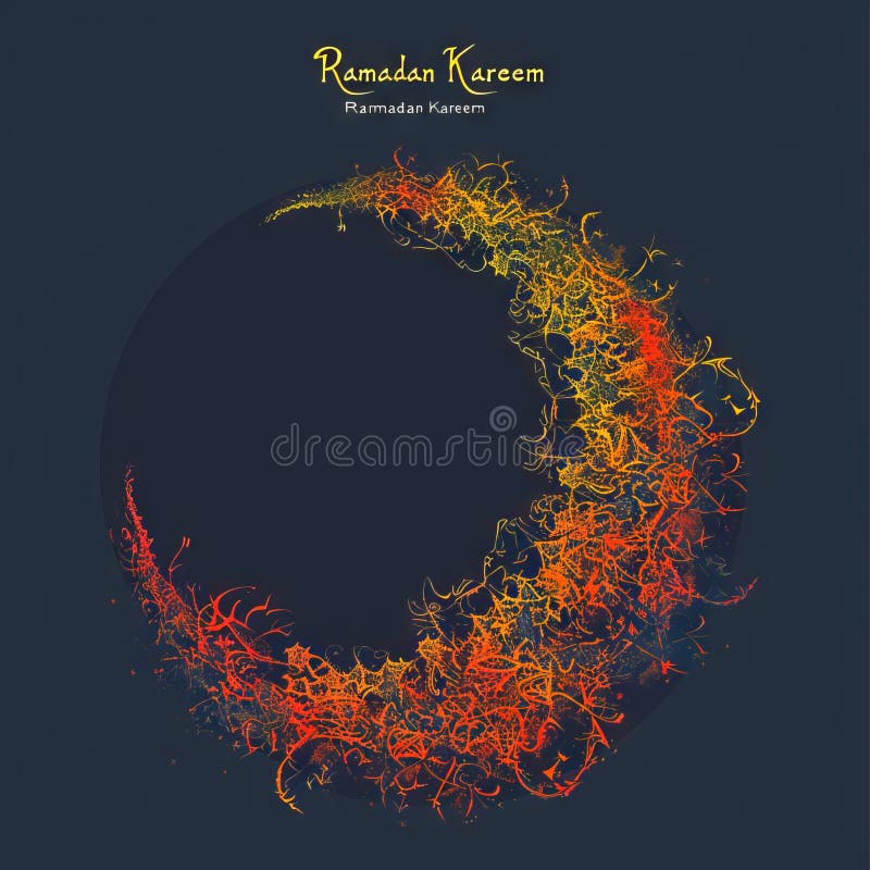 Ramadan Kareem Poster with a Crescent Shape Stock Image - Image of ...
