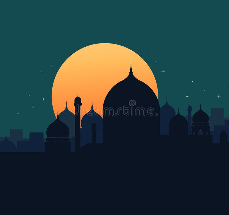 Ramadan Kareem Prayer Mosque Background Vector Illustration Stock ...