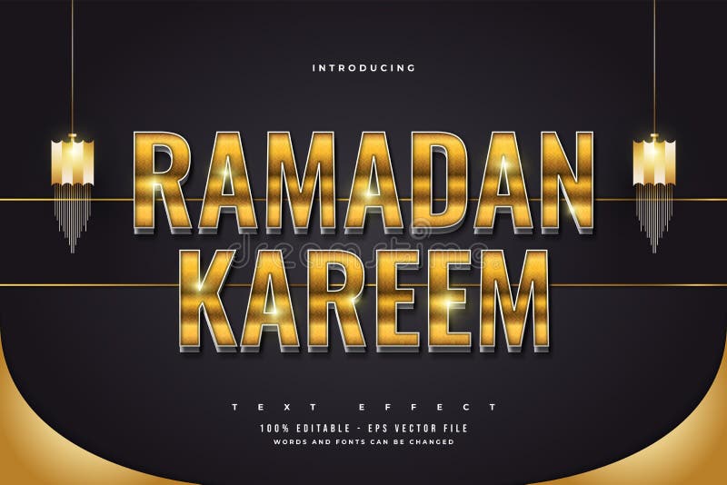 Editable Ramadan Text in Gold and Silver Style with Texture Effect ...