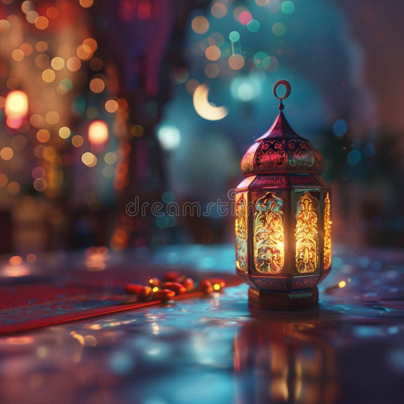 Ramadan Lantern. Intricate Arabic Calligraphy and Geometric Patterns ...