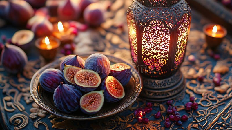 Ramadan Lantern and Plate of Figs. Ramadan Lantern To a Plate of ...