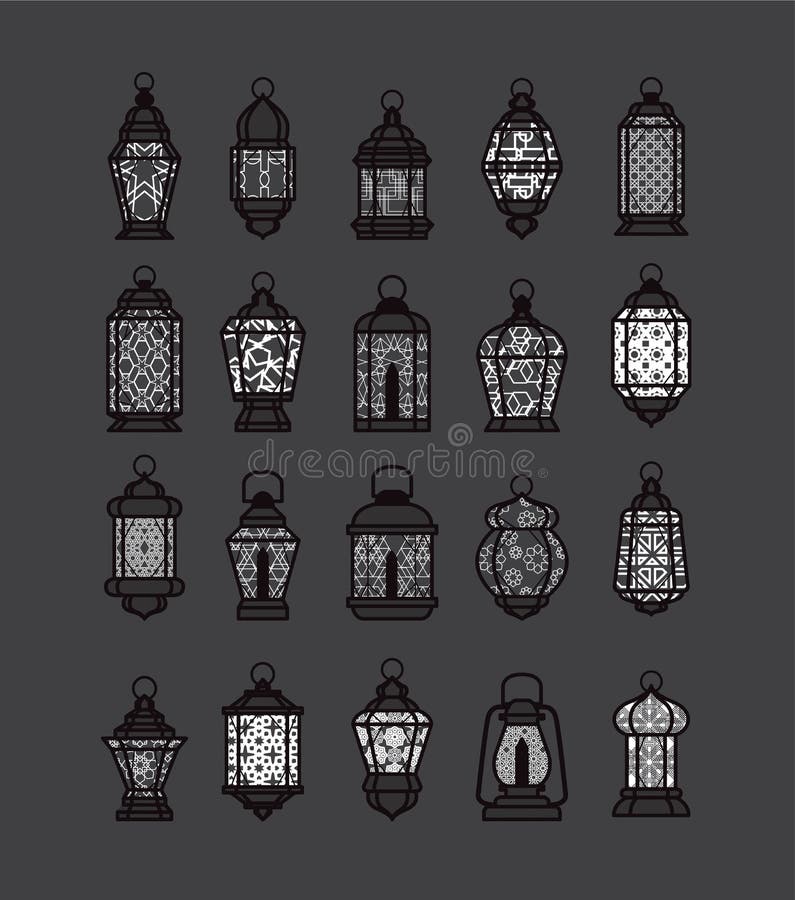 Ramadan Lantern Pattern Colors Yellow Vector Illustration Stock Vector ...