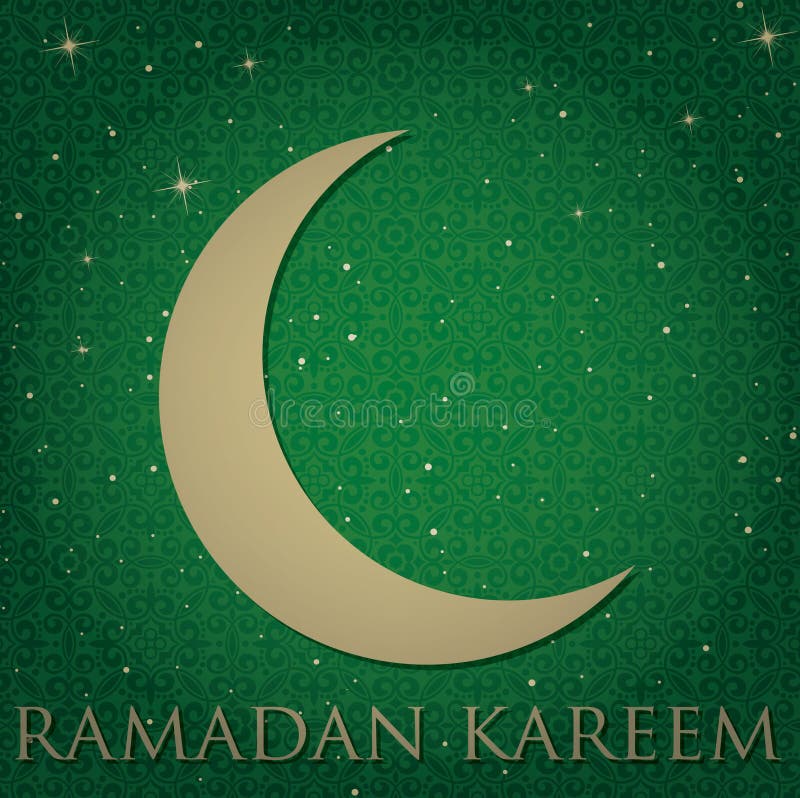 Ramadan Moon Card stock vector. Illustration of month - 163957347