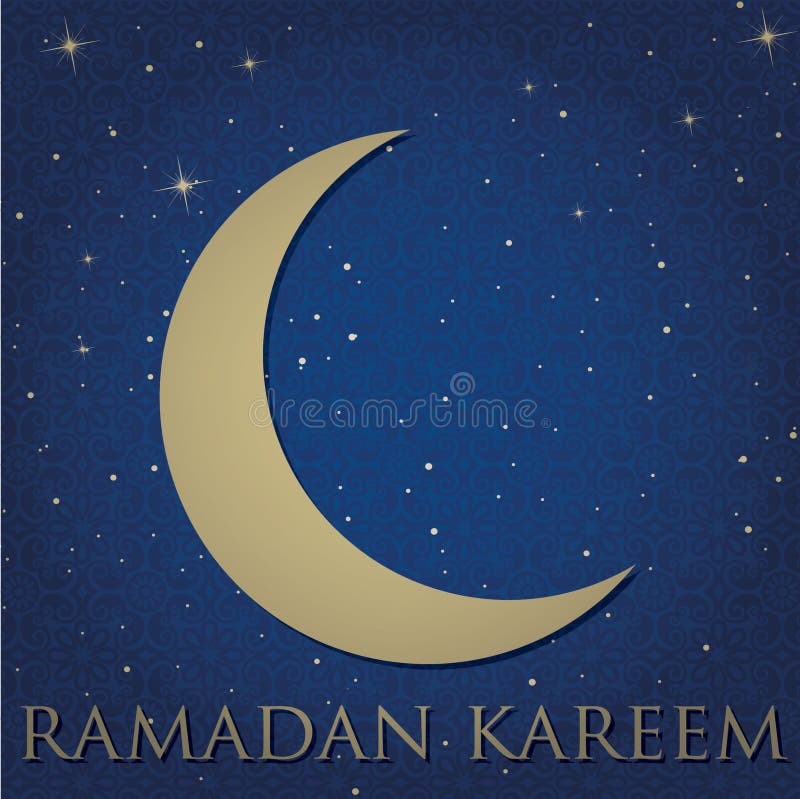 Ramadan Moon Card stock vector. Illustration of arab - 163957351