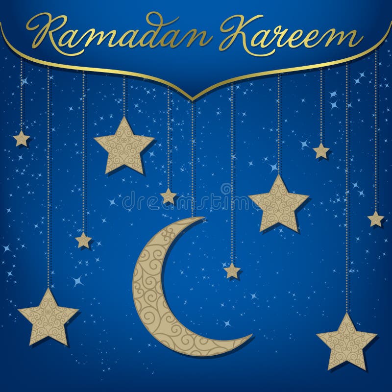 Ramadan Moon Card stock vector. Illustration of holy - 163954333