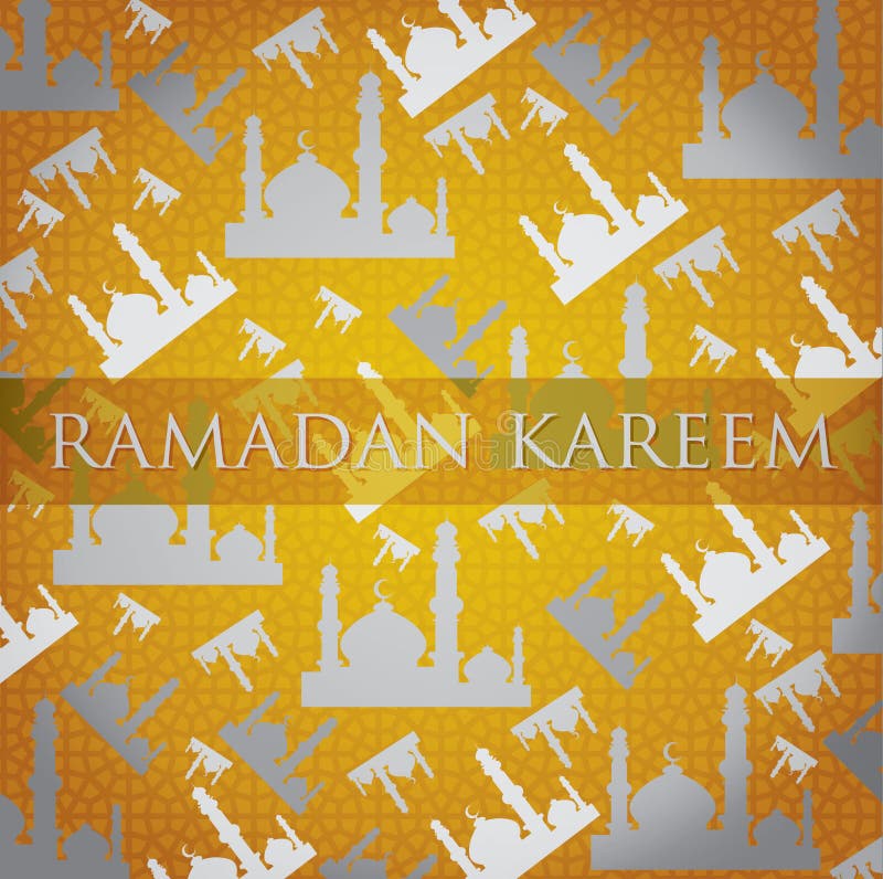 Ramadan Mosque Card stock vector. Illustration of islamic - 163954836