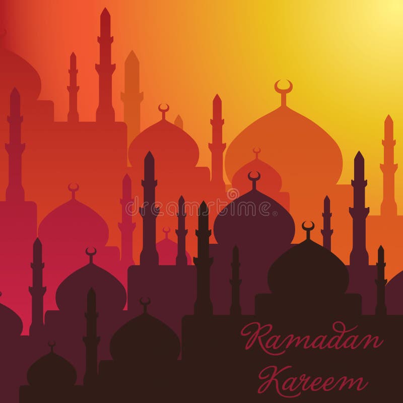 Ramadan Mosque Card stock vector. Illustration of calligraphy - 163955052