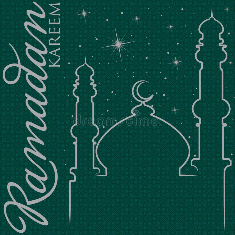 Ramadan Mosque Card stock vector. Illustration of calligraphy - 163954349