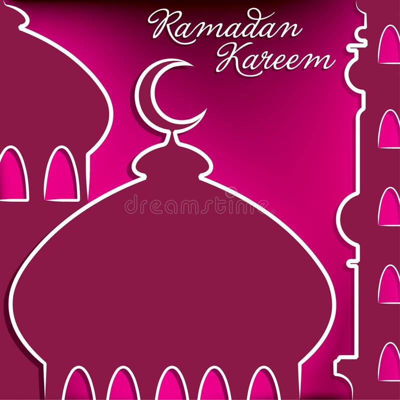 Ramadan Mosque Card stock vector. Illustration of kareem - 163954644