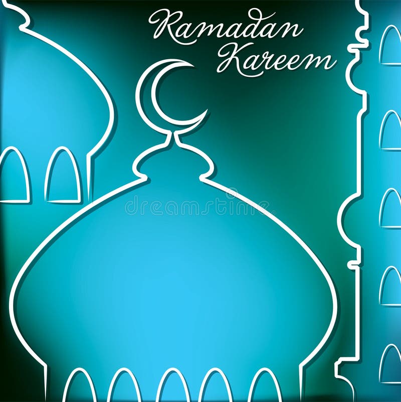 Ramadan Mosque Card stock vector. Illustration of muslim - 163954727
