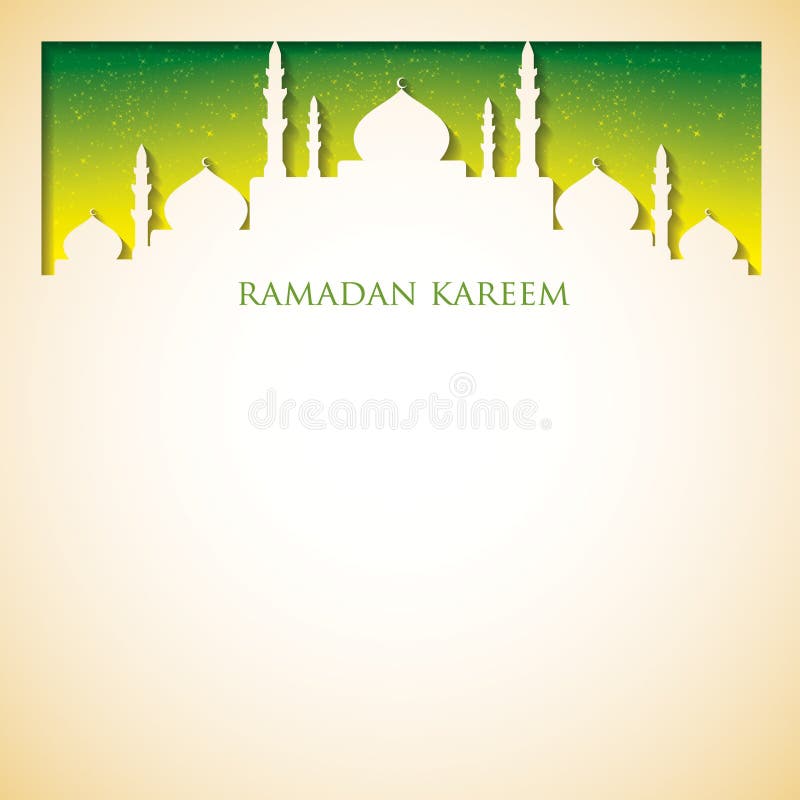 Ramadan Mosque Card stock vector. Illustration of greeting - 163955951