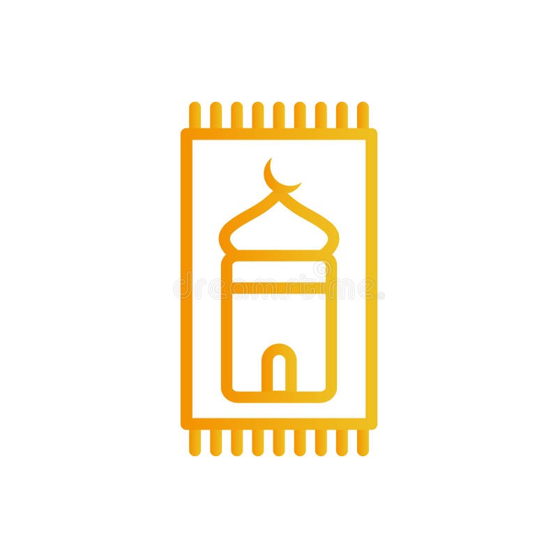 Ramadan Mosque Inside Label Gradient Style Icon Vector Design Stock ...
