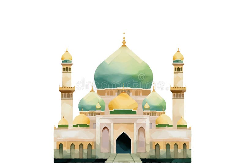 Ramadan Mubarak Mosque. Mosque Illustration in Different Styles. Mosque ...
