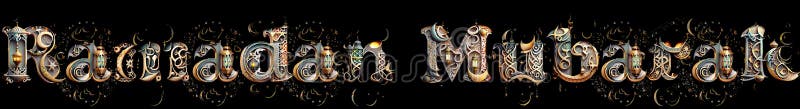 Ramadan Mubarak Text Graphics Stock Illustration - Illustration of ...