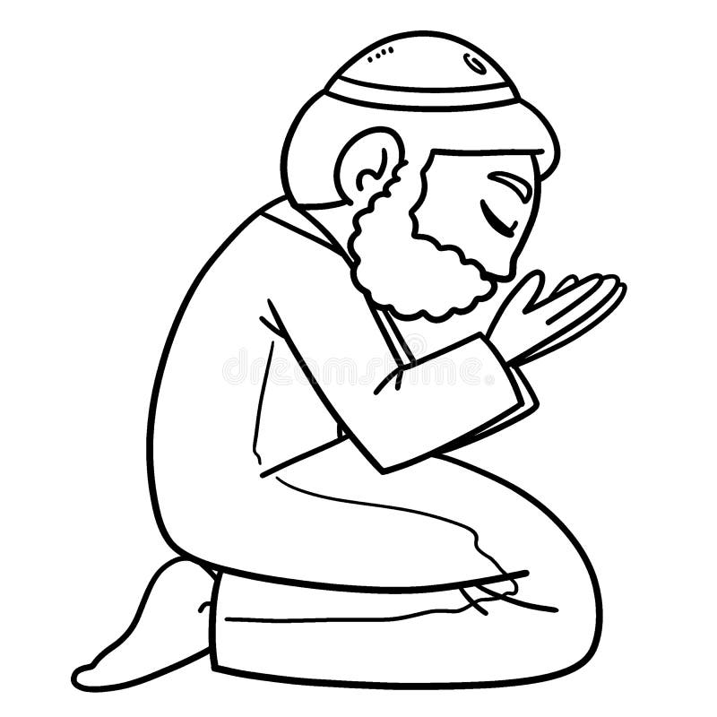 Ramadan Muslim Praying Isolated Coloring Page Stock Vector ... Ramadan Muslim Praying Isolated Coloring Page Stock Vector ...