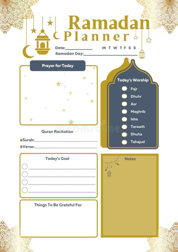Ramadan Planner Digital Planning Insert Sheet Printable Page Template ...