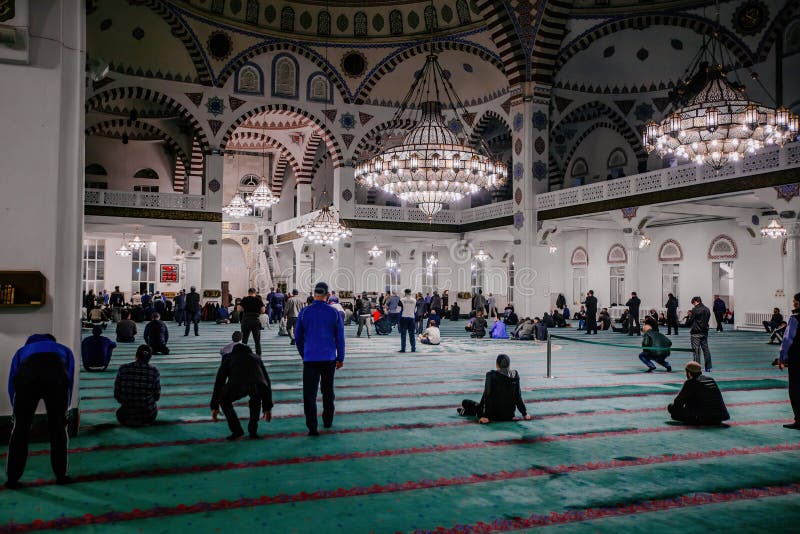 Ramadan Prayers. Muslims in Mosque in Makhachkala, Russia, May 2, 2021 ...