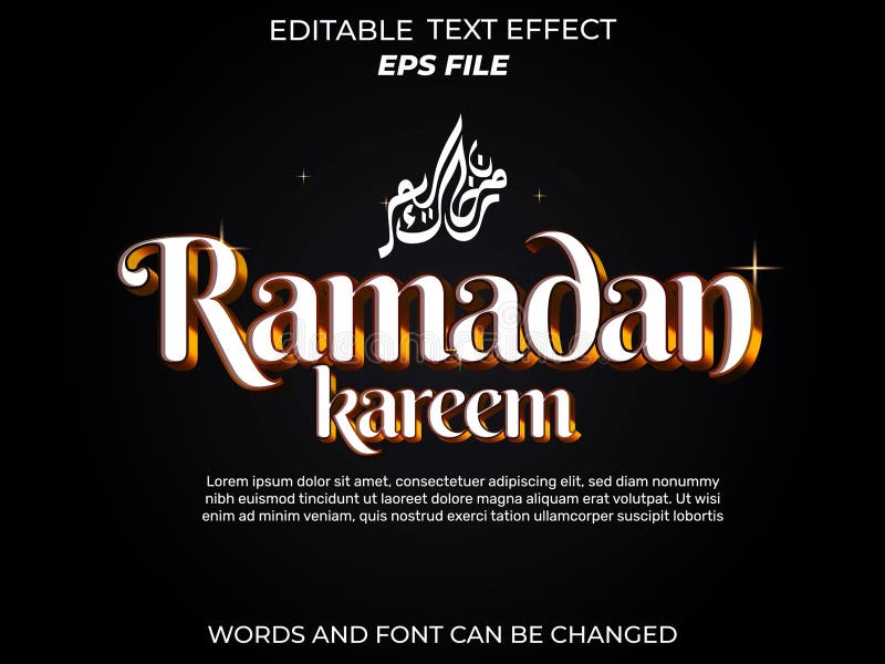 Ramadan Text Effect, Font Editable, Typography, 3d Text. Vector ...