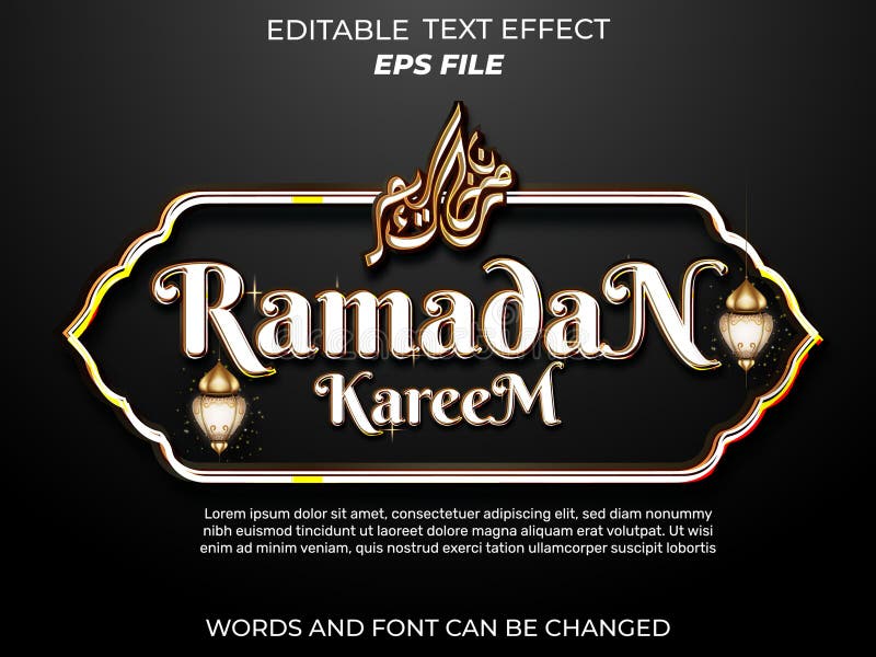Ramadan Text Effect, Font Editable, Typography, 3d Text. Vector ...