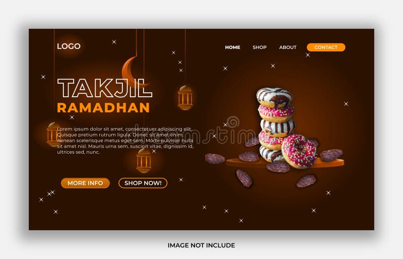 Ramadan Theme Simple Website Template Design for Business Website Stock ...