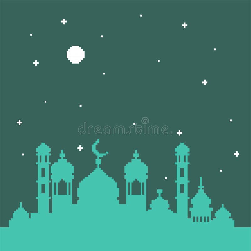 Mosque Pixel Art. Islamic Religious Temple 8 Bit Stock Vector ...