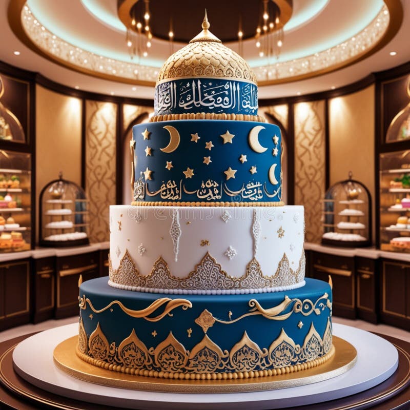 A Ramadan Three Layers Theme Cake Stock Image - Image of party, torte ...