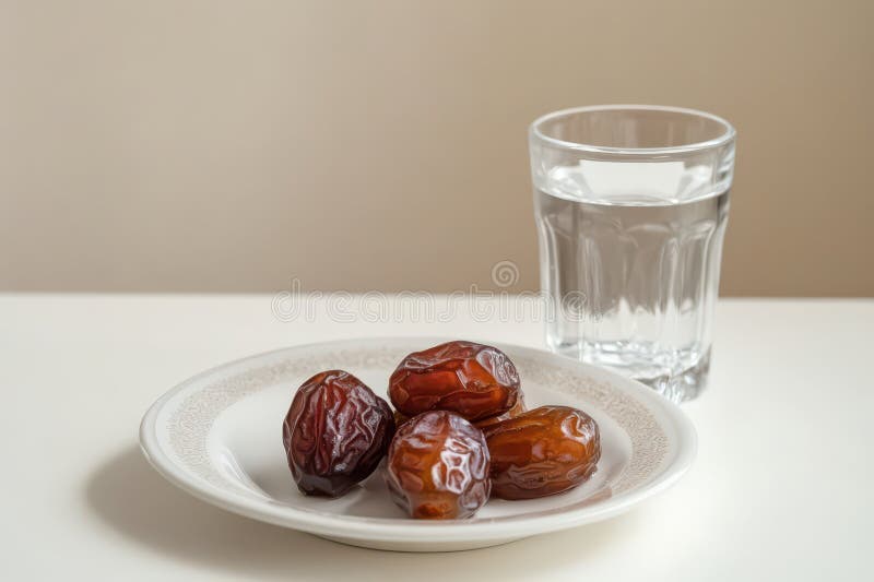 Ramadan Tradition with Dates and Water for Iftar Celebration ...