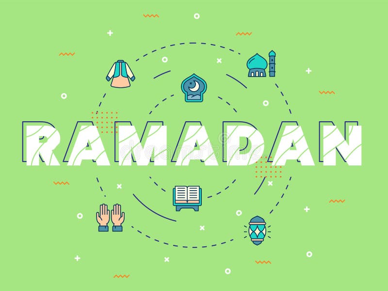 Ramadan word cloud concept stock illustration. Illustration of ...