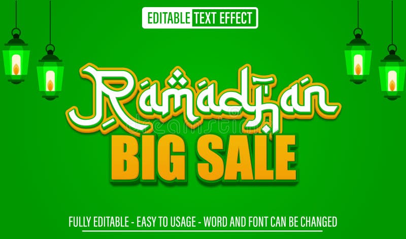 Ramadhan Big Sale 3d Text Effect Editable Font Stock Vector ...