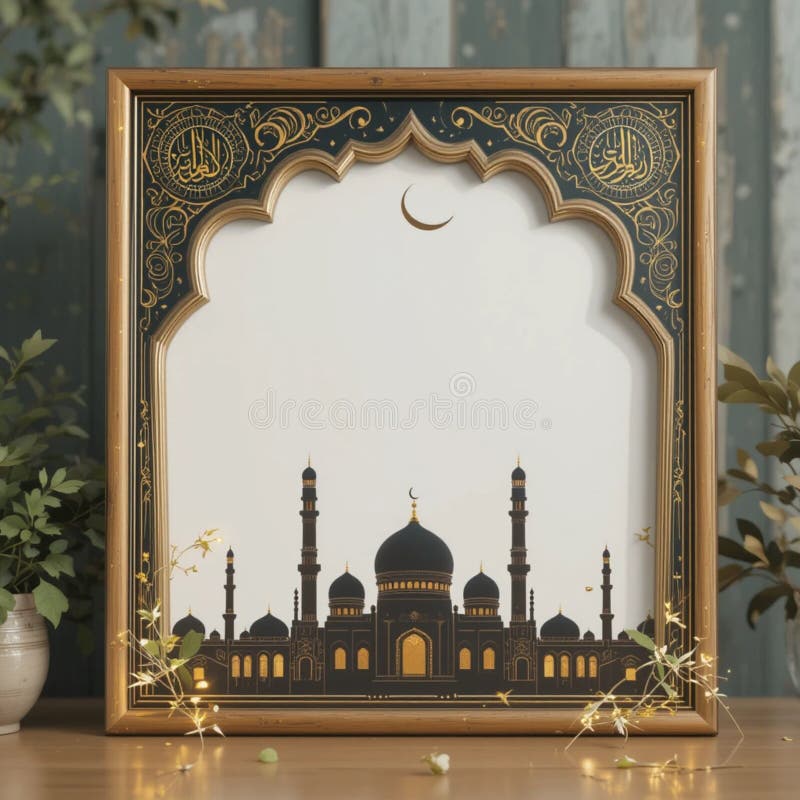 Ramadhan photo frame stock illustration. Illustration of offer - 359616234