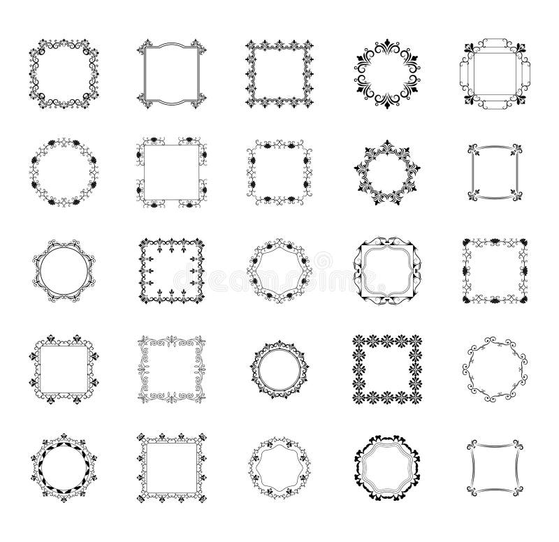 Monograms Linje Blom- Beståndsdelar För Design För Logo, Ramar Och ...