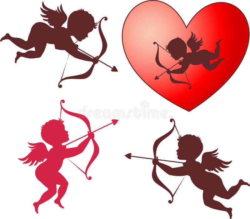 Silhouette De Rouge De Cupidon Illustration de Vecteur - Illustration ...