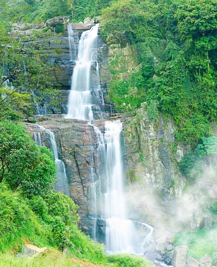 Ramboda falls stock photo. Image of waterfall, destination - 52178524