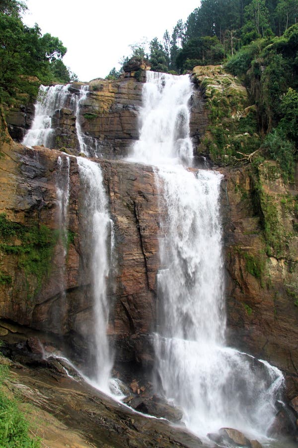 Ramboda waterfall stock photo. Image of river, sitting - 39589058
