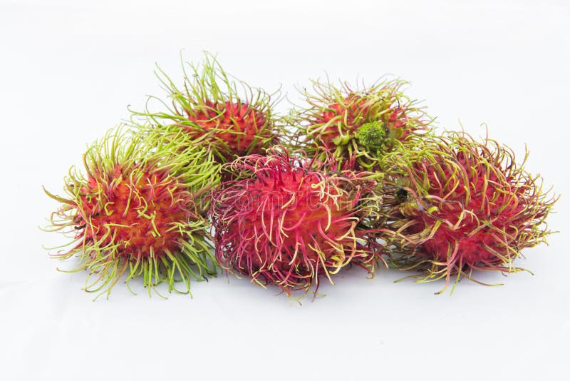 Rambutan Fruit Sweet Taste Red Hairy Shell Stock Photos - Free ...