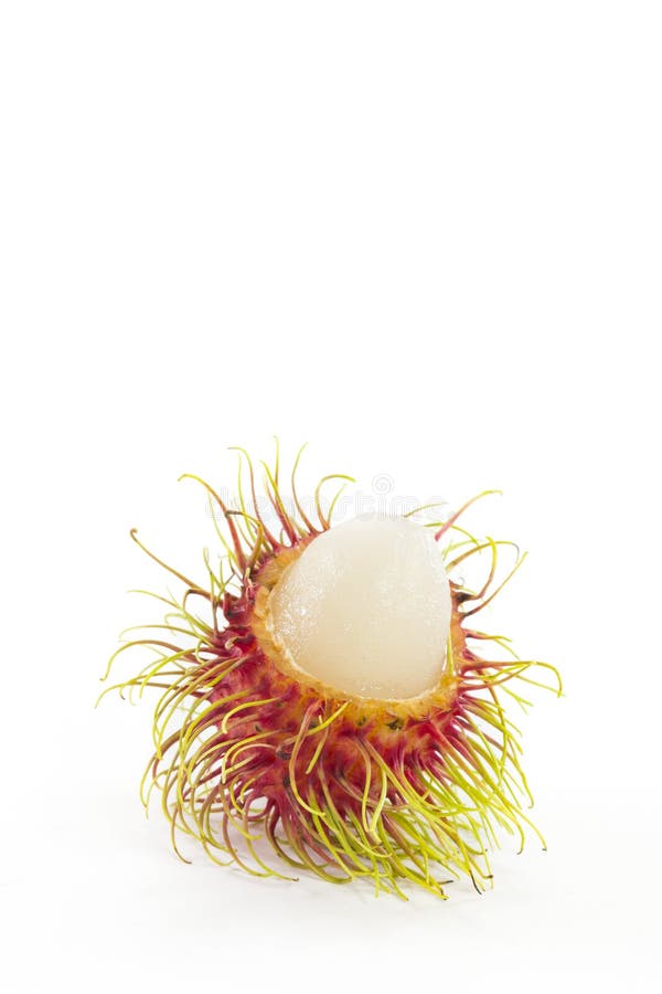 Rambutan Fruit with Plastic Bag on White Background Stock Image - Image ...