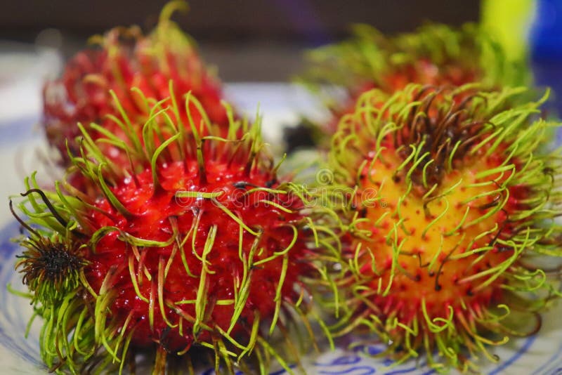 Rambutan Hairy Exotic Fruits Stock Photo - Image of fruits, leaf: 192968972