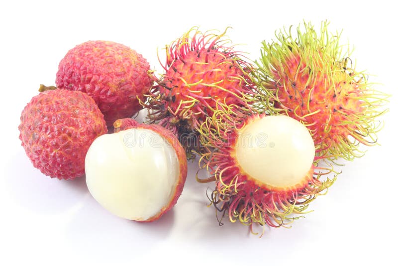 Rambutan and Lychee stock image. Image of food, organic - 56453889