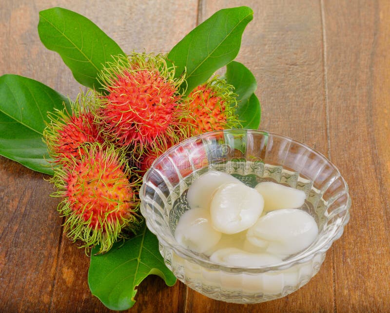 Rambutan in syrup stock image. Image of culture, hairy - 76138745