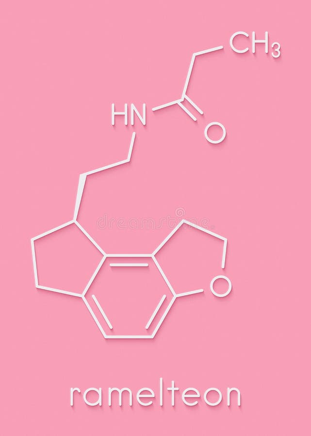 Ramelteon Insomnia Drug Molecule. Skeletal Formula. Stock Illustration ...
