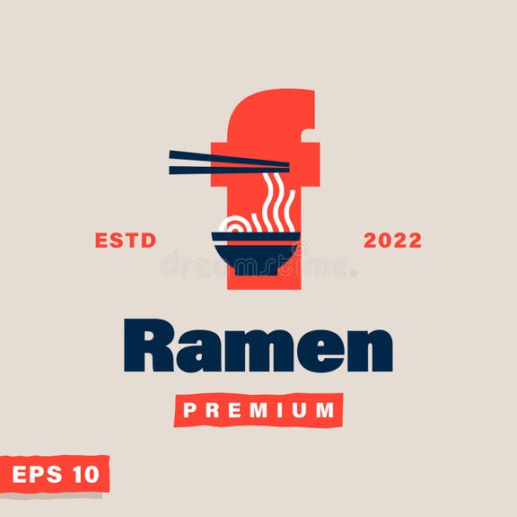 Ramen Alphabet Logo F stock illustration. Illustration of icon - 255960512