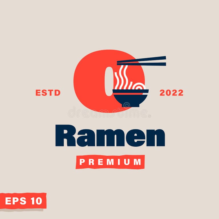 Ramen Alphabet Logo O stock illustration. Illustration of soup - 255960590