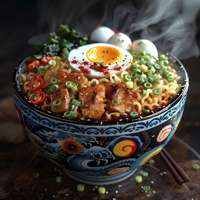 Ramen bowl stock illustration. Illustration of design - 328174512