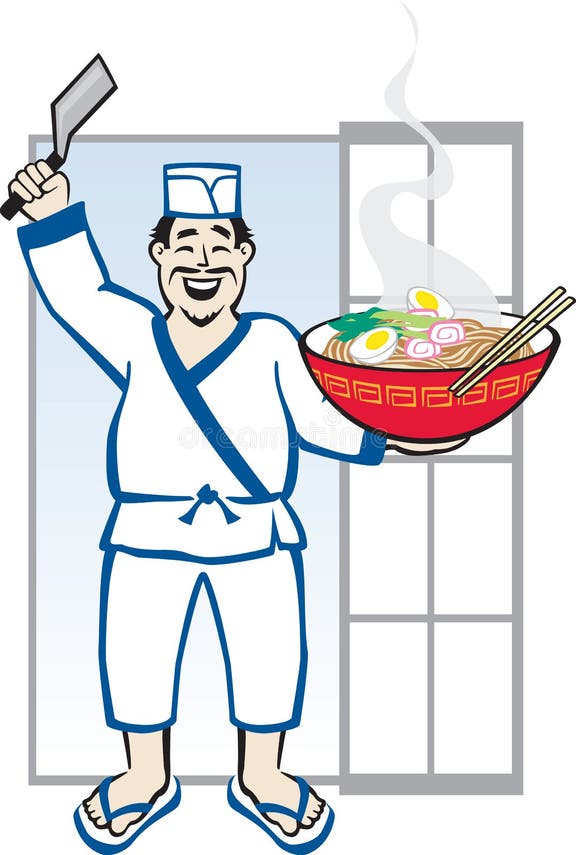 Ramen Chef stock vector. Illustration of flip, slippers - 18567603