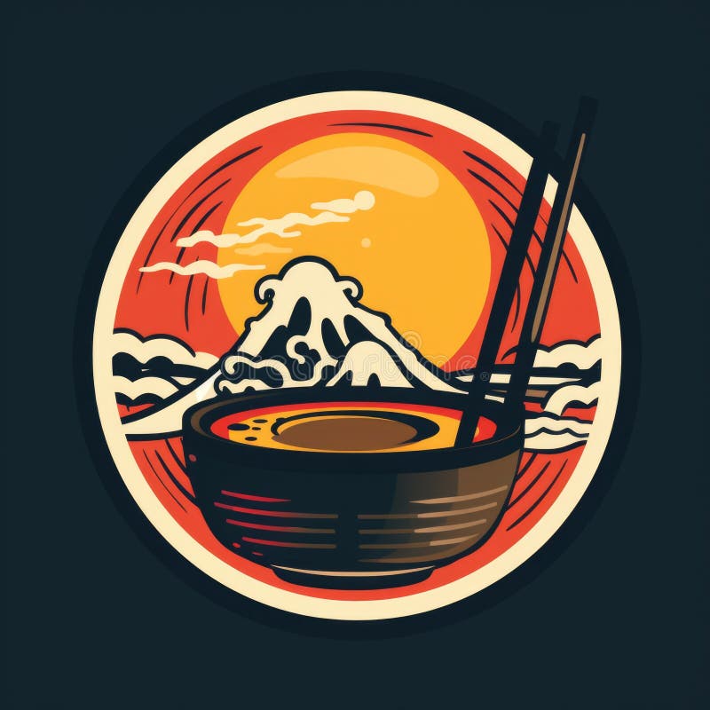 Ramen Icon Emblem, Ramen Art Stock Illustration - Illustration of sign ...