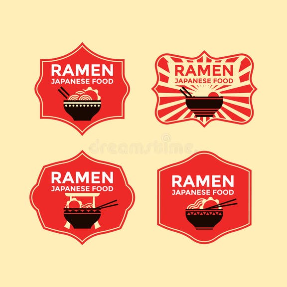 Set of Japanese Noodles or Ramen Logo, Badges, Banners, Labels Stock ...